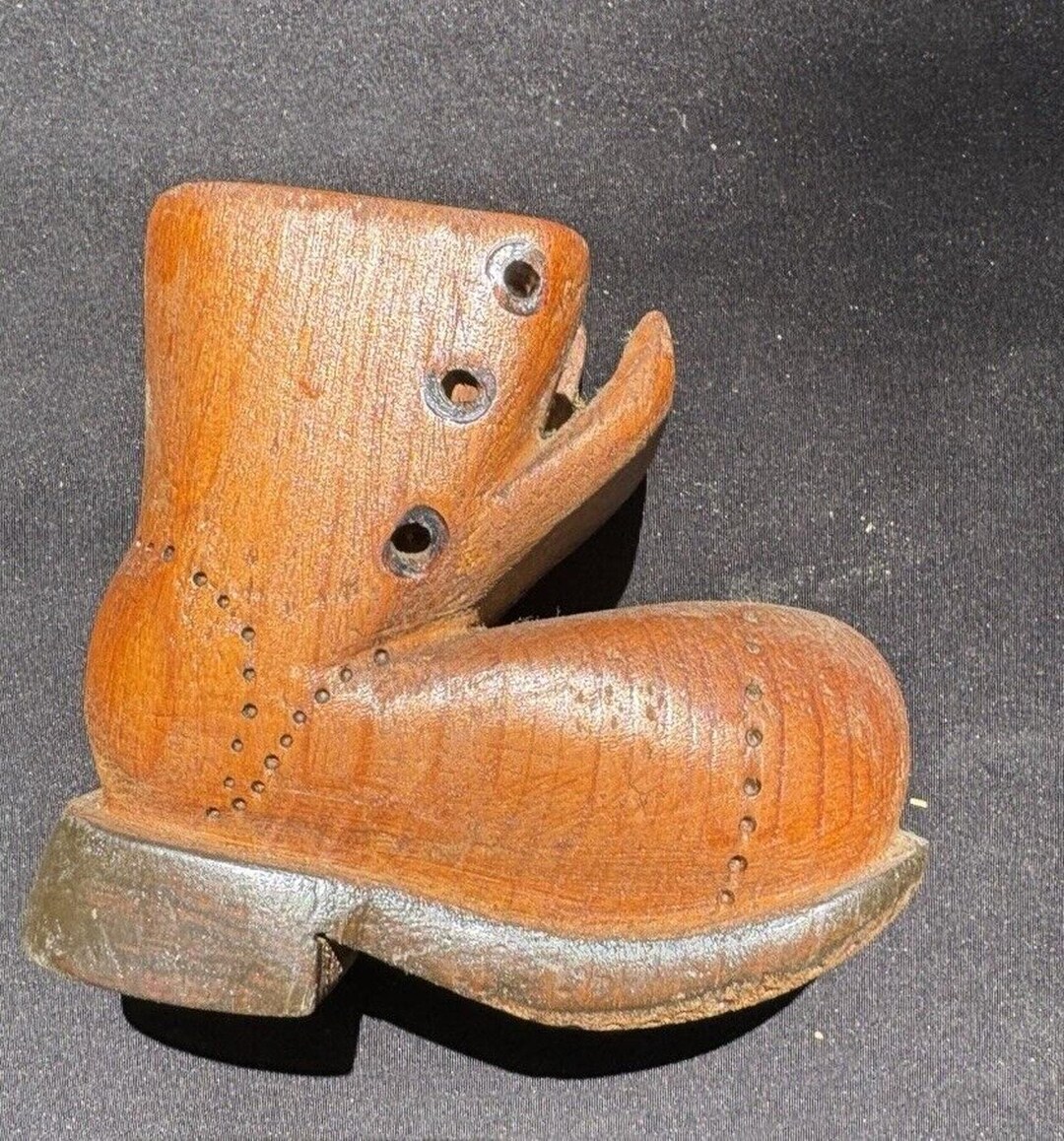 Vintage Wood Carved Work Boot Toothpick Match Holder Signed -A56 - Etsy