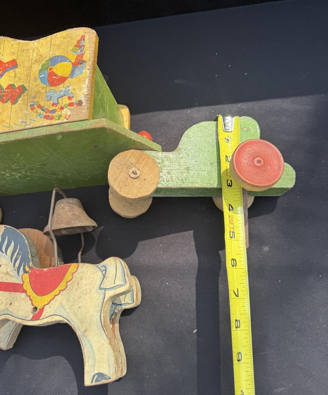Rare Vintage 1942 Fisher Price THE TOY WAGON & Horses # 171 Well Loved ...