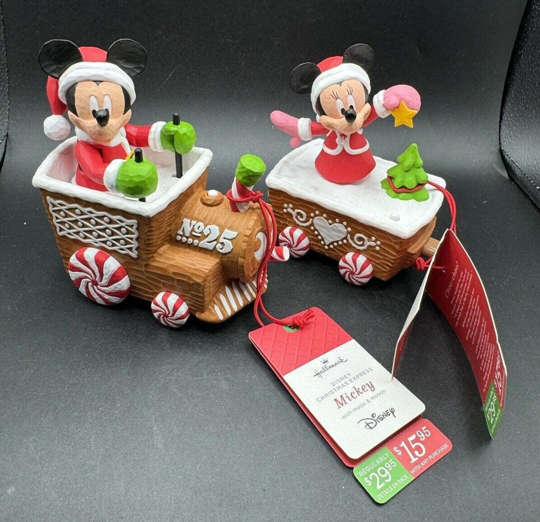 Hallmark MICKEY & MINNIE MOUSE Disney Christmas Express Train Cars W ...
