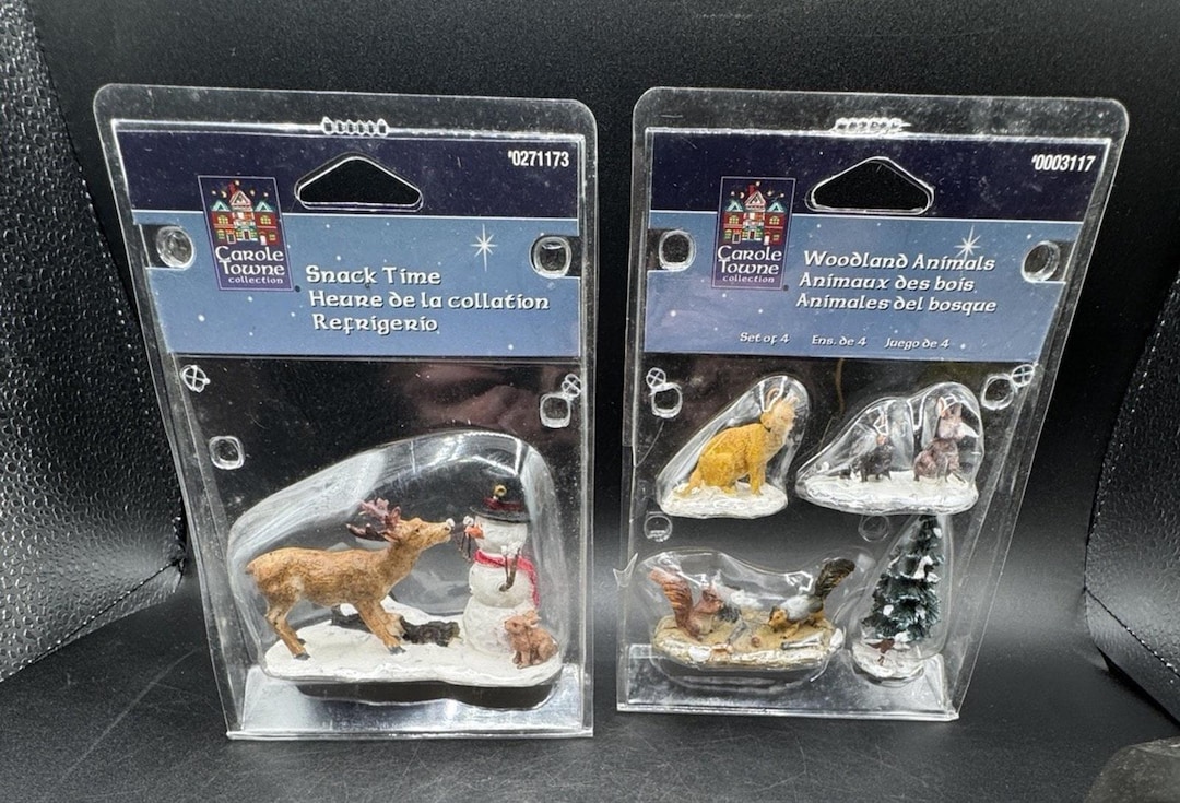 Lemax Rare Snack Time & Woodland Animals Christmas Village Figures New ...