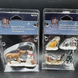 Lemax Rare Snack Time & Woodland Animals Christmas Village Figures New ...