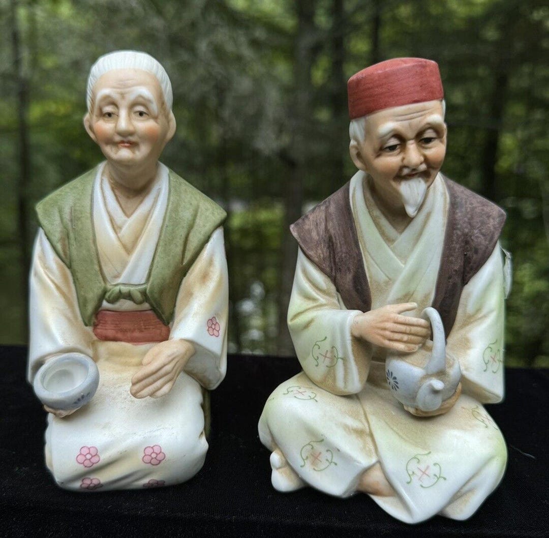 Vintage Seizan Fine Art Fine Porcelain Bisque Figurines Japanese ...