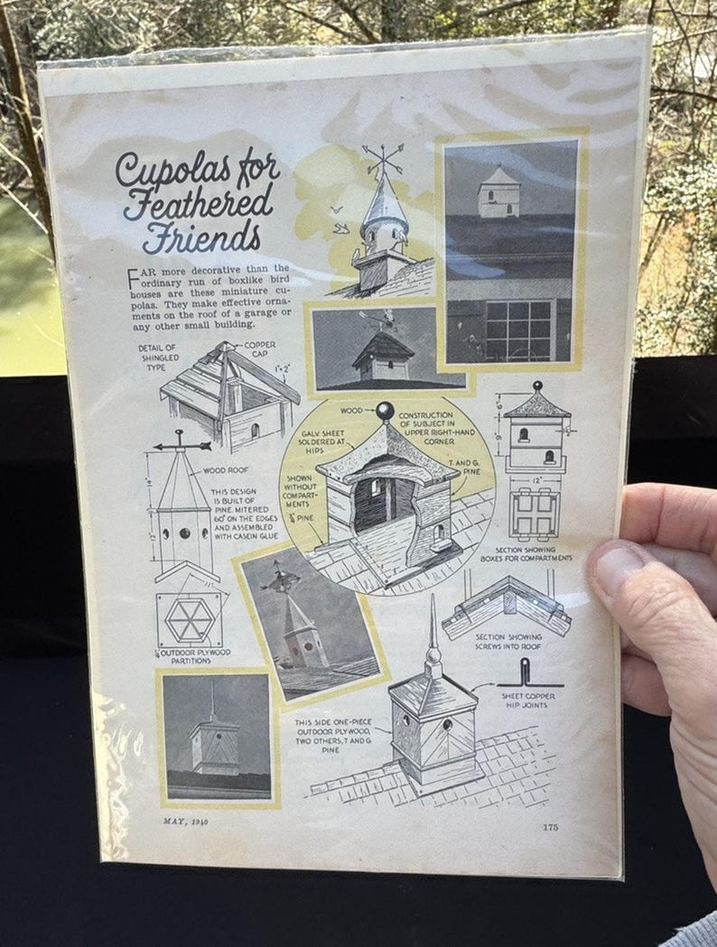 May 1940 Guide for Constructing Decorative Miniature Cupolas Article ...