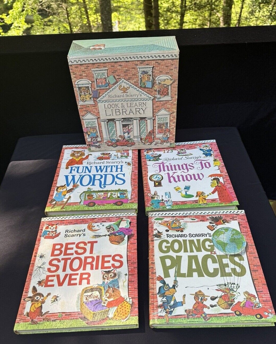 Vtg Richard Scarrys Look & Learn Library 4 HB Books With Case Golden ...
