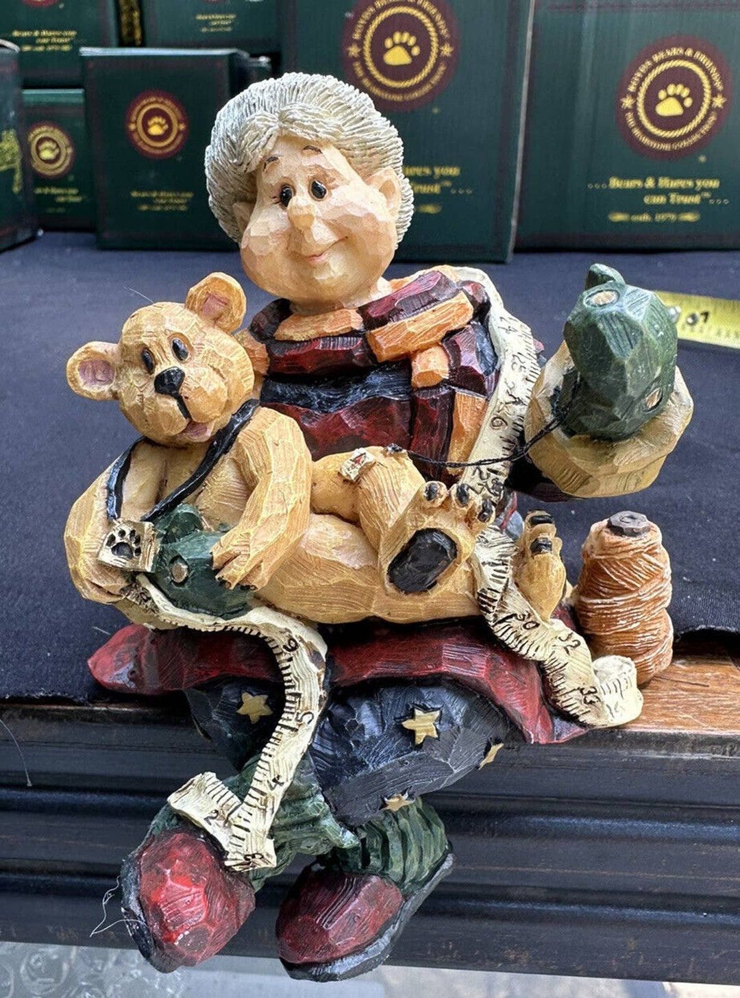 The Boyds Collection Christmas Mrs C & Bobbin Shelf Sitter Decor ...