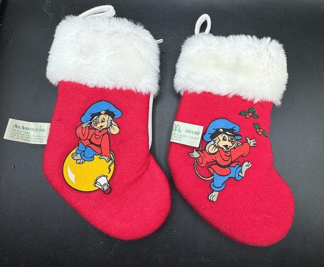 2 an American Tail Christmas Stockings Ornaments Mcdonalds Toy Sears 1986 -S1W - Etsy