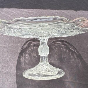 1905 EAPG Pattern Glass Bryce Higbee Beautiful Lady 9 Inch Cake Stand ...
