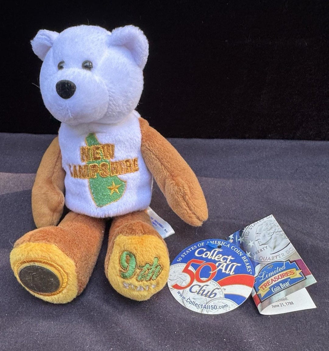 2000 New Hampshire US Quarter Coin Bear Limited Treasures 50 States ...