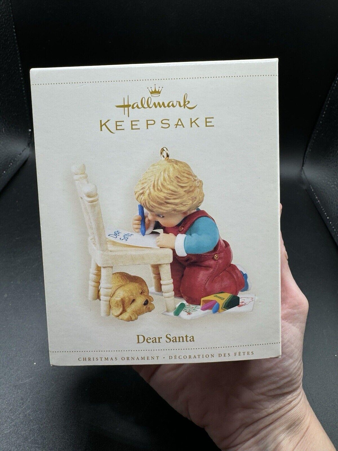 Hallmark Dear Santa Child Puppy Writing Letter Christmas Ornament New ...