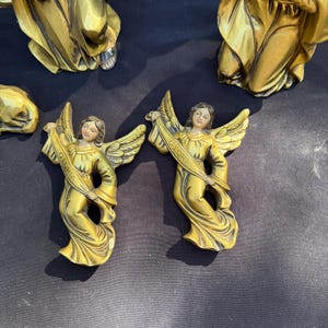 Vintage Chalkware Early 1950’s Made in Japan Large Size GOLD Nativity ...