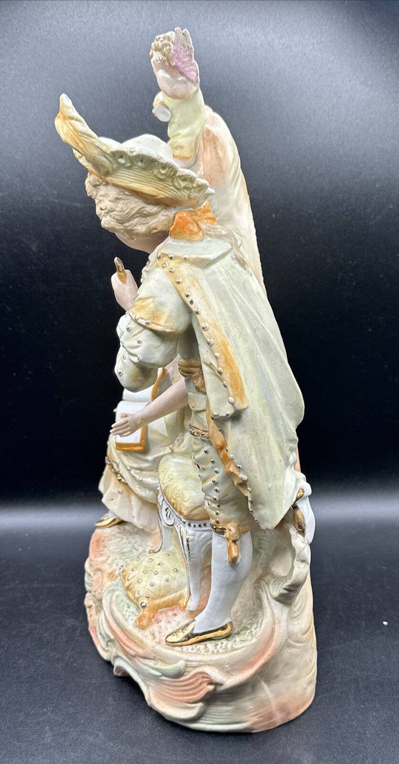 Antique Porcelain Bisque Family Figurine French Victorian Colonial 14 ...