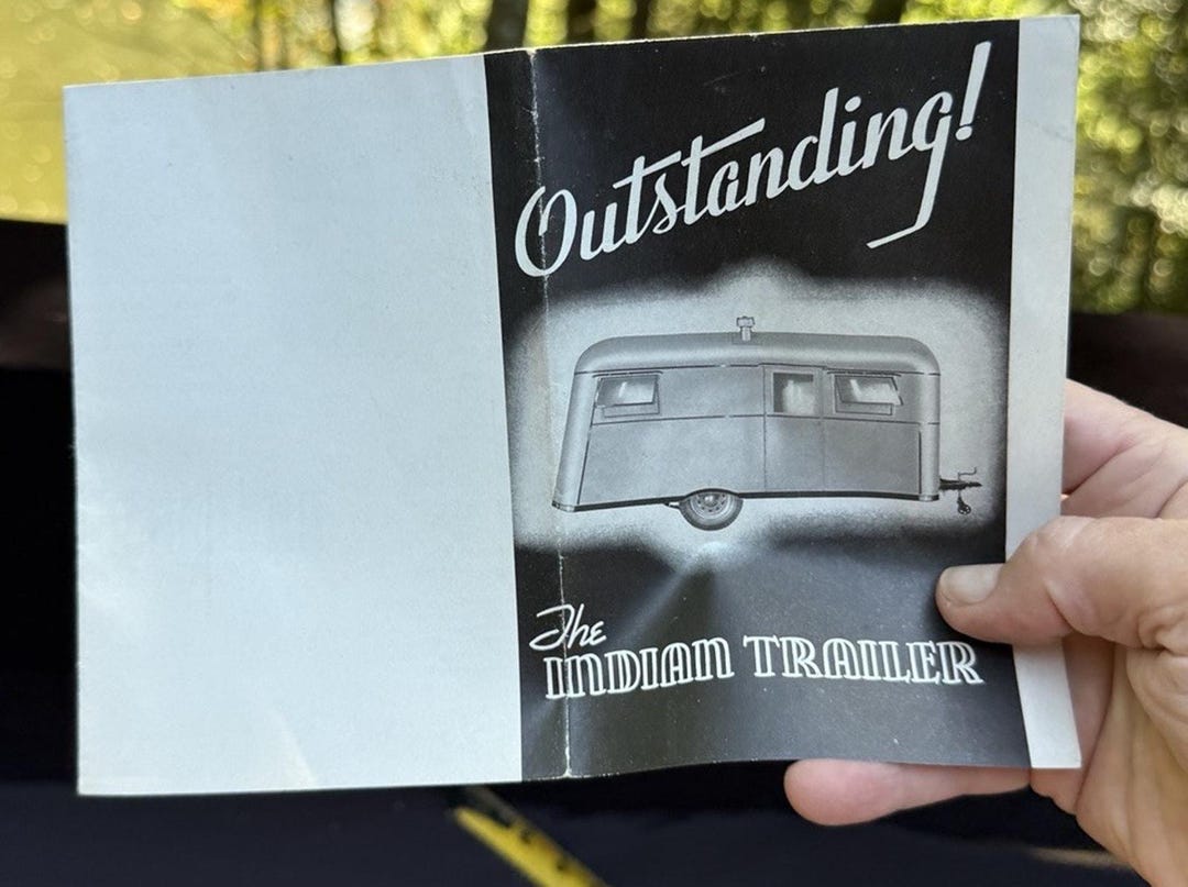 Vintage 1947 Indian Travel Trailer Camper Original Authentic Brochure ...