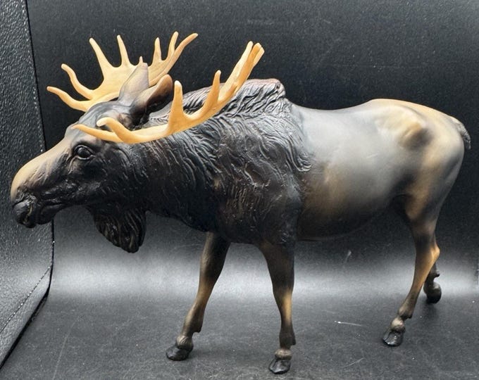 Vintage Breyer Molding Co Bull Moose Model #70 Dark Brown 1969-1980 ...