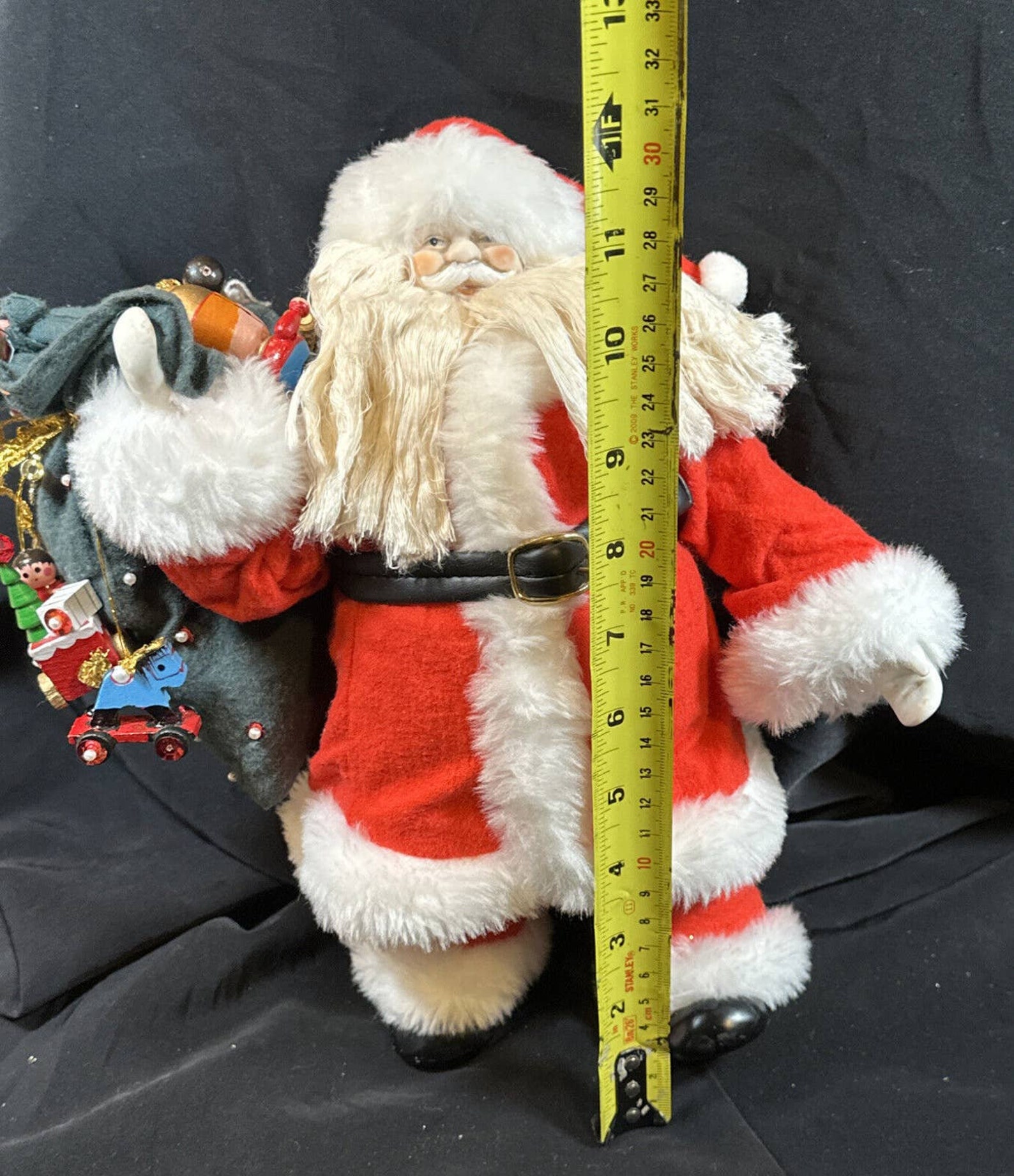 Vintage Kurt Adler Santa Porcelain Face Hands Feet Mop Beard Wood ...