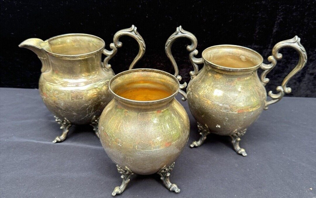 3 Piece Vintage Birmingham Silver Co. Silver on Copper Silver Plated ...