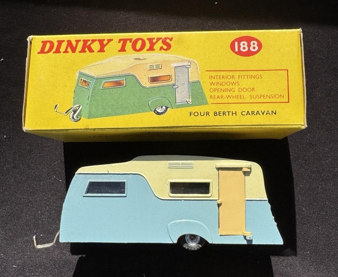 1950 Vtg 188 FOUR Berth Caravan Dinky Toys England MECCANO Mint in Box ...