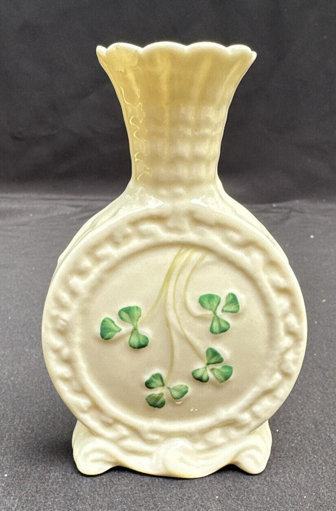 Vintage Belleek Shamrock Small Bud Vase 4.2 Inches Tall 6th Mark -C24 ...