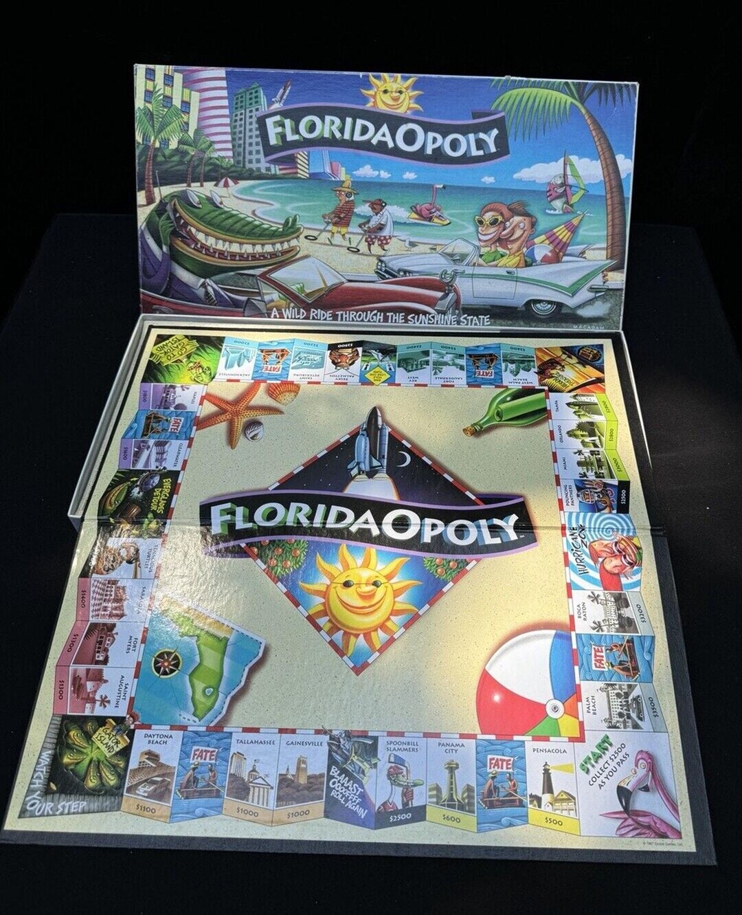 Vintage Floridaopoly Monopoly Board Game Sunshine State 1997 Wild Ride ...