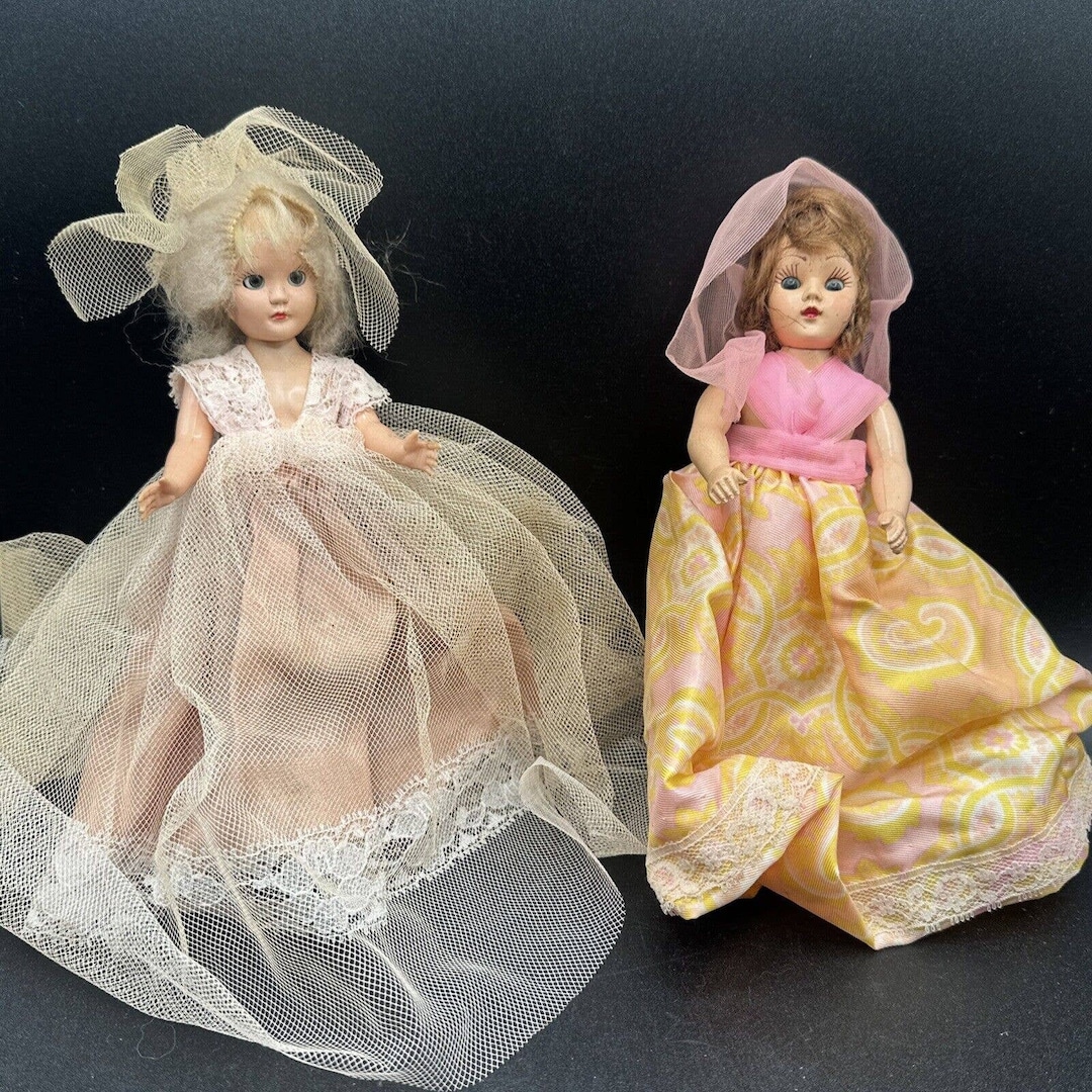 Rare 1948 2 Duchess Dolls 7 1/2" Sleepy Eye Arms Move Doll Long Dress ...