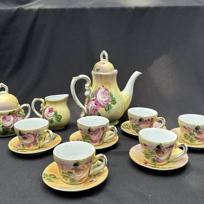 Pink Rose Tea Set - Etsy