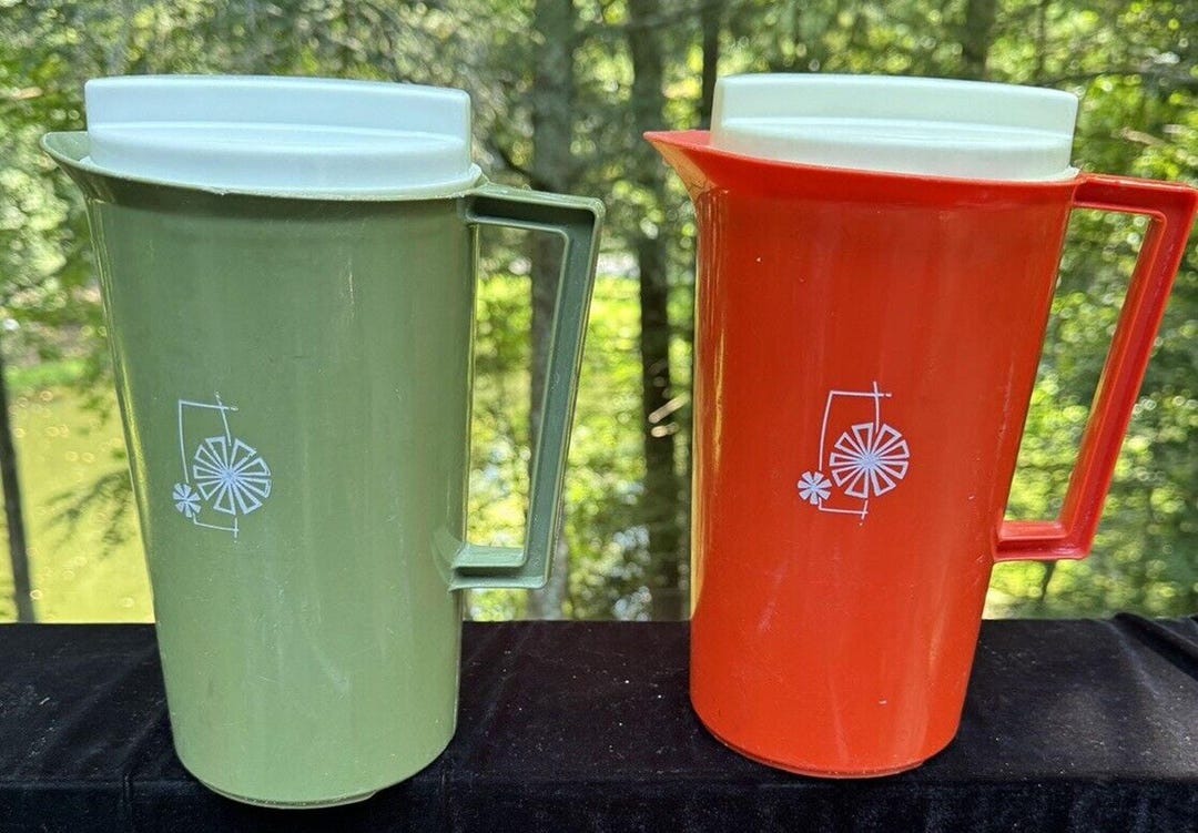 2 1960s Plastic Beverage Pitchers Polly Flex Republic Molding Rare ...