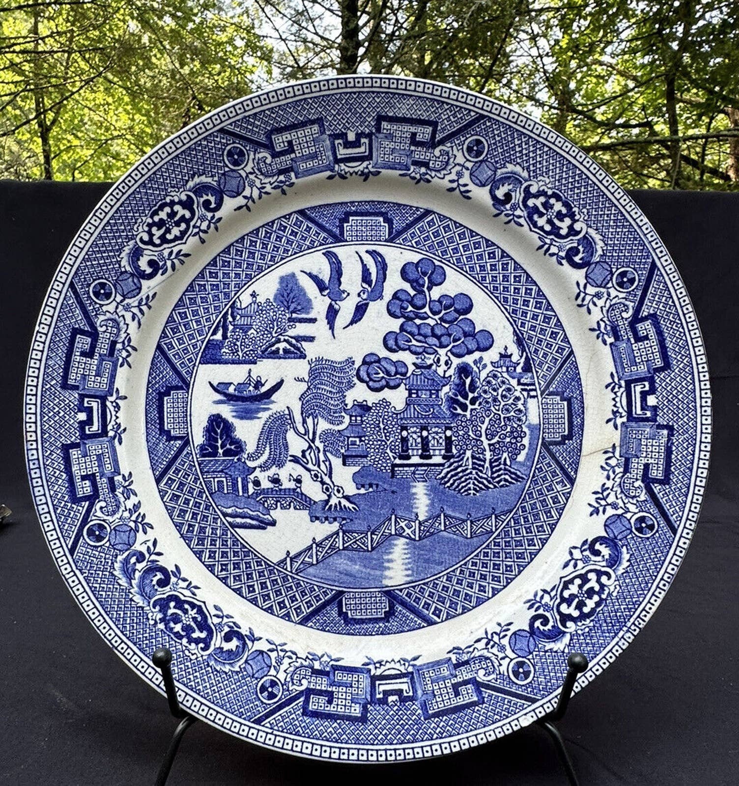 Vintage Blue Willow W.R. Midwinter Burslem 10" Dinner Plate Made in ...