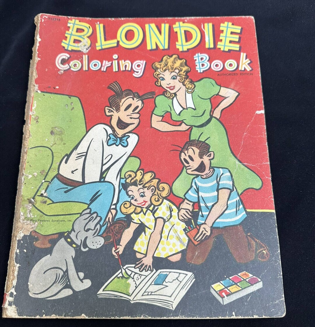 1951 BLONDIE Paint Coloring Book DAGWOOD Whitman Publishing - Etsy