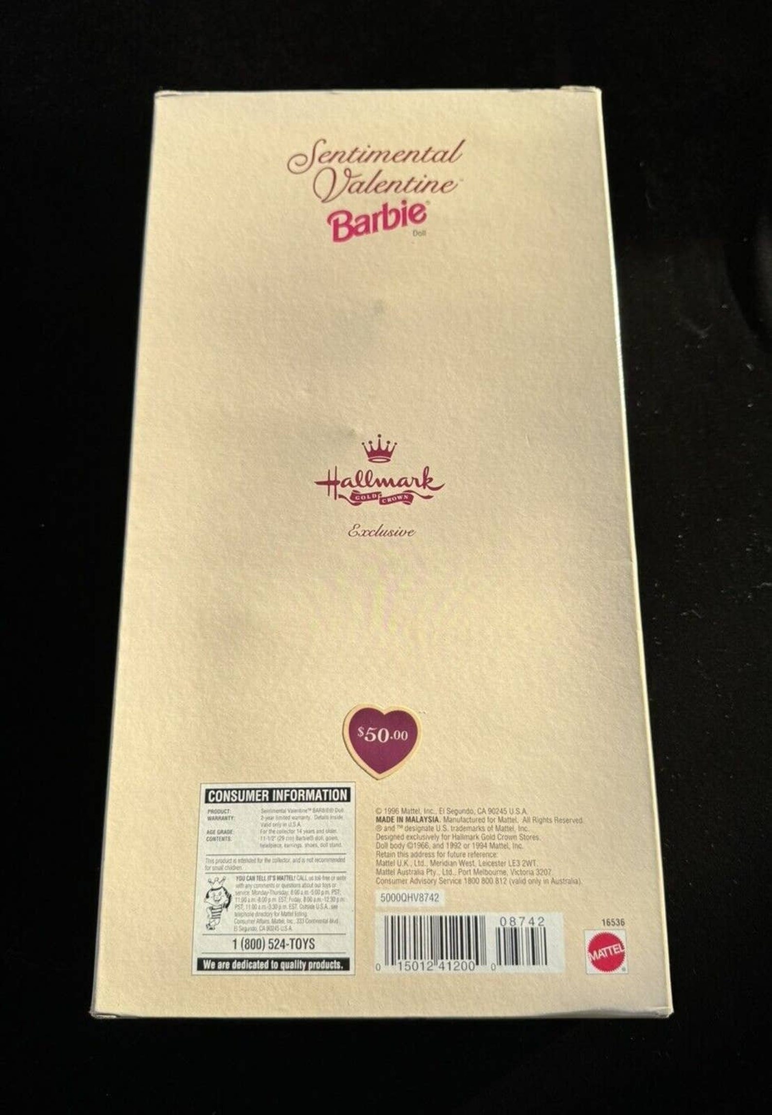 Hallmark Special Edition Sentimental Valentine Barbie Movie 1996 Mattel ...