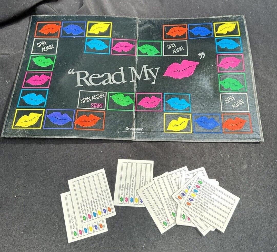 1990 Pressman Read My LIPS GAME BOARD Only Parts Pieces Wild Party Game ...