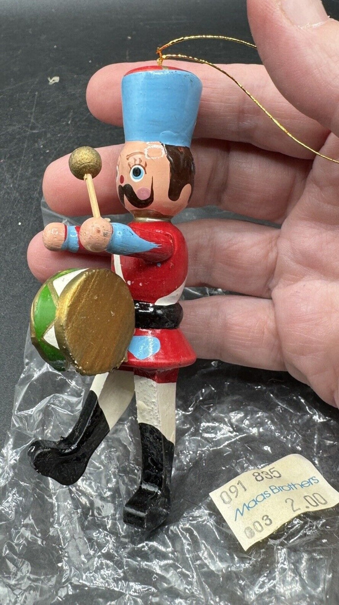 Vtg Hand Painted Wooden Drummer Boy Christmas Ornament in Original Package -S1H - Etsy