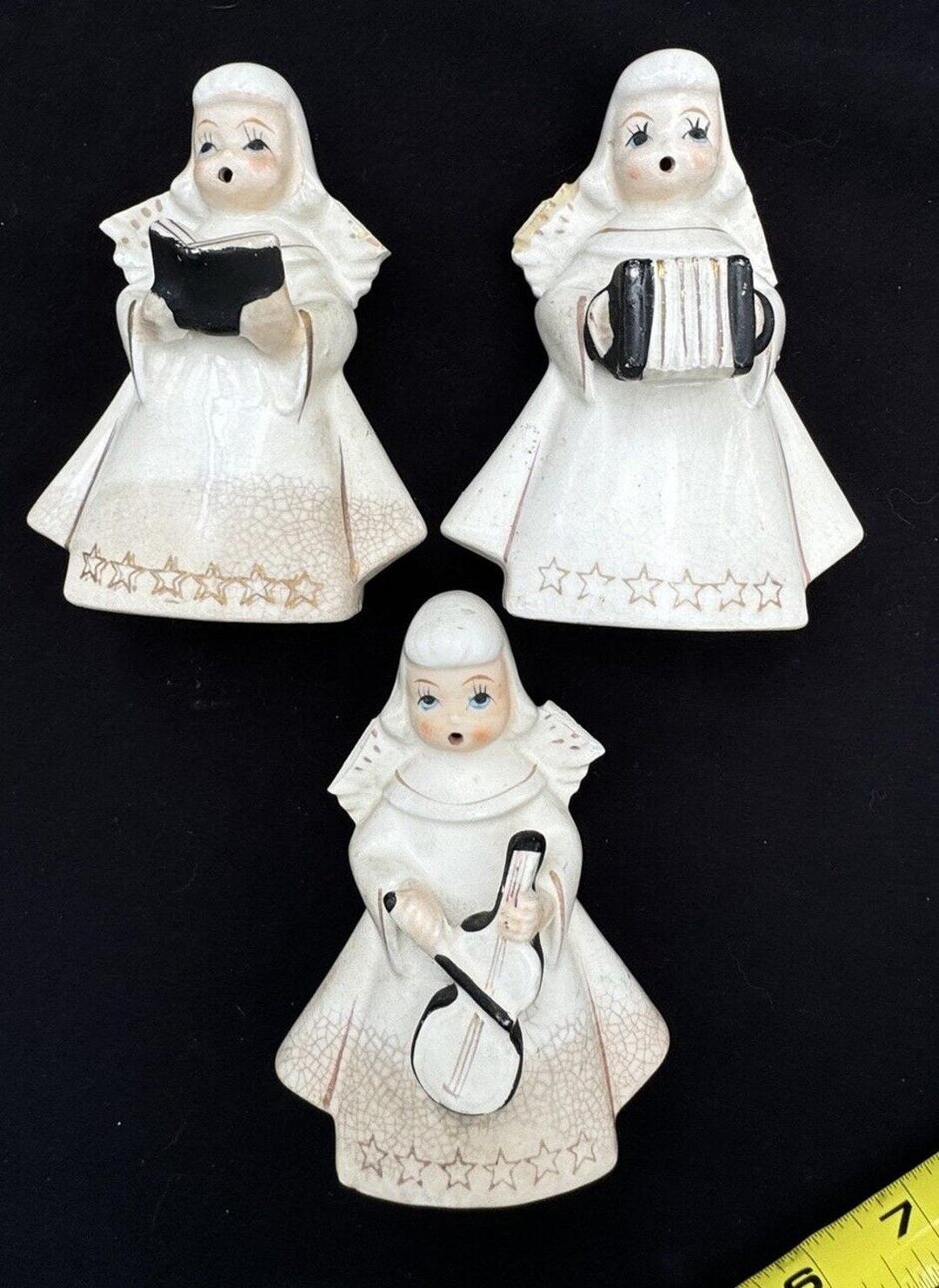 3 Rare Vintage 1950’s Japan Choir Nun Angels Singing Porcelain ...