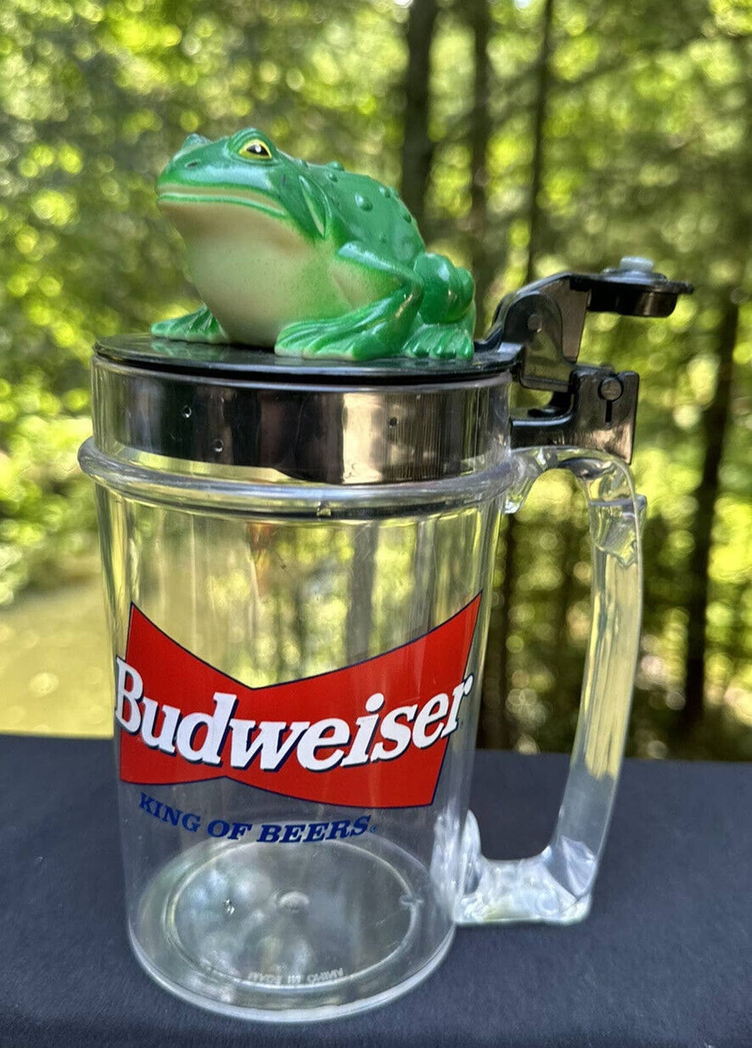 Vintage Budweiser King of Beers Talking Toad Frog Plastic Beer Mug ...