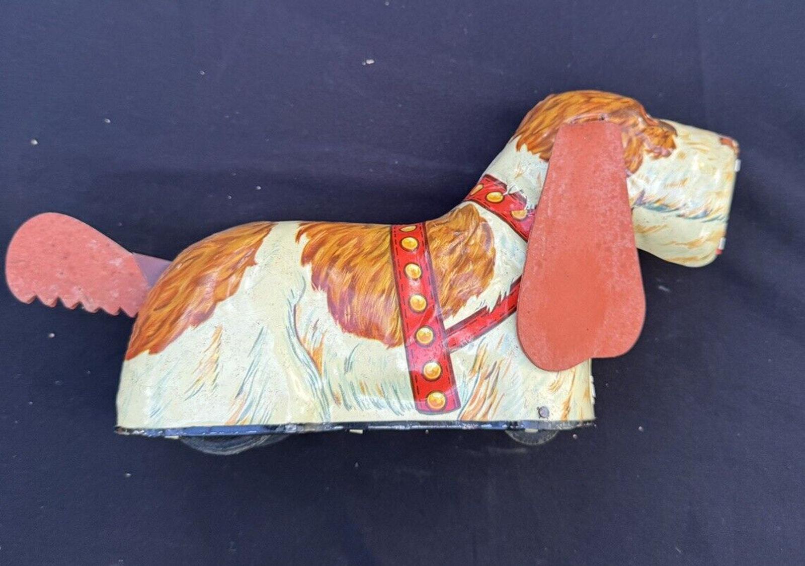 MARX Antique Friction Toy Dog Metal With Wheels Works Beautifully ...