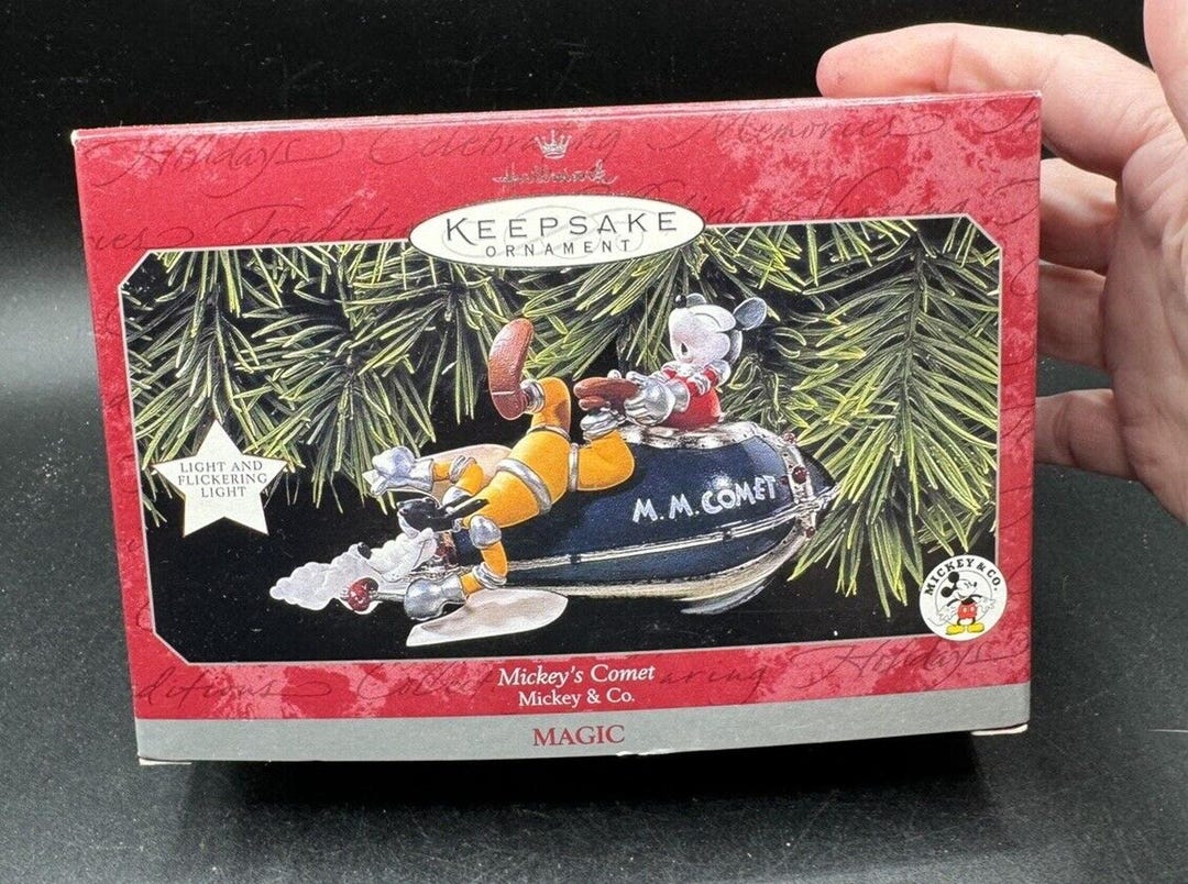 Mickey Mouse Hallmark Keepsake Ornament Mickey's Comet Lighted 2001 NIB ...