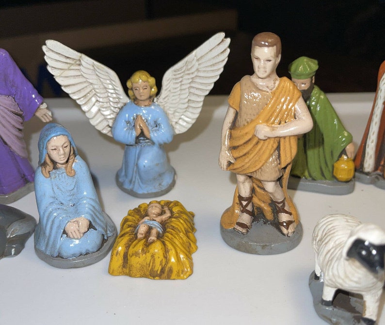 Atlantic Mold 1970s Nativity Christmas Set Hand Painted Vintage Ceramic ...