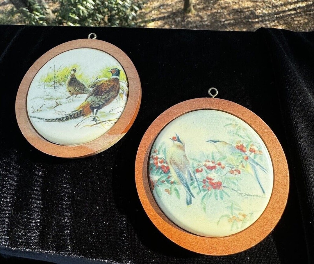 2 Hallmark Ornament 1980’s Wildlife Collection Cedar Waxwing Ornaments ...