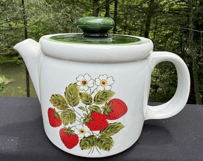 Vintage Mccoy Pottery Strawberry Country Teapot With Lid #1418 Made in ...