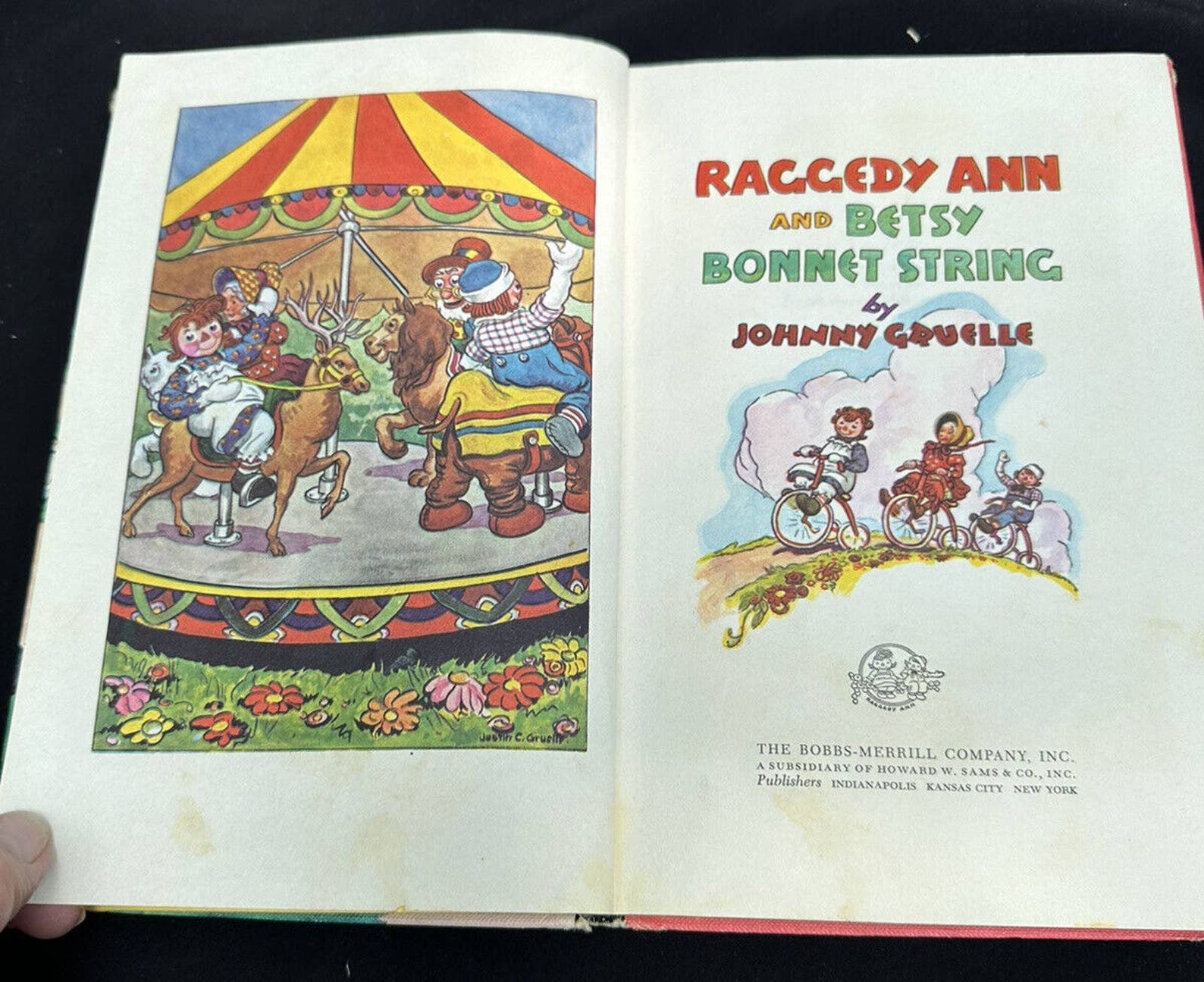 Raggedy Ann and Betsy Bonnet String by Johnny Gruelle 1960 HC Bobbs ...