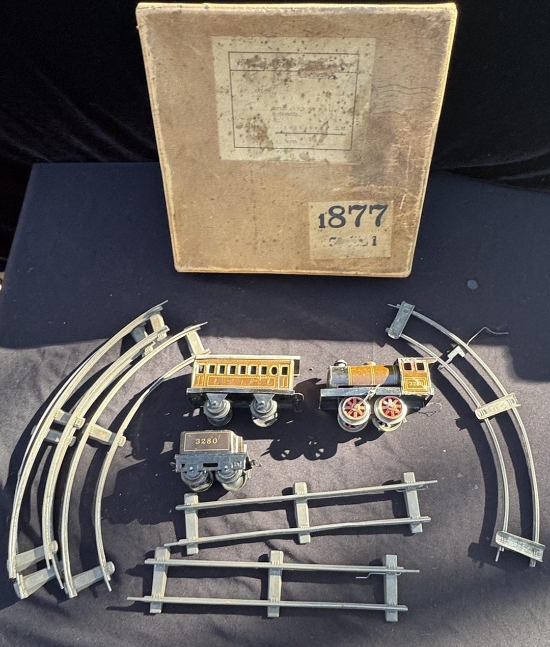 Rare 100 Yr Old TIN LITHO Wind up Train Set & Tracks WORKS! in Box! - Etsy