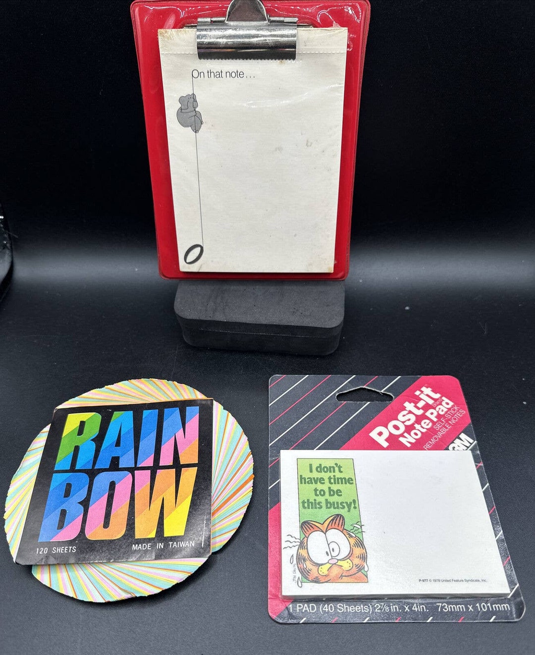 Vintage Lot of 3 1990s Post-it Note Pads Garfield Rainbow & Clipboard ...