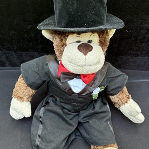 A18 Build A Bear Monkey Chimp Full Tuxedo W Shoes Sunglasses Plush 18 ...
