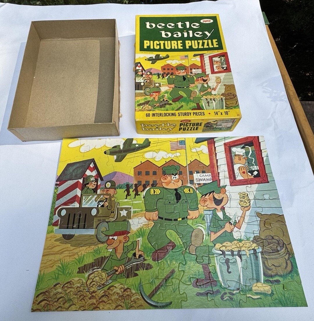 Vintage Jaymar Beetle Bailey Picture Puzzle "potato Artist" 60 Pieces ...