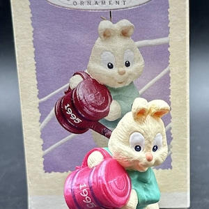 Hallmark Ornament April Shower Bunny Rabbit Watering Can 1995 Fast Ship ...