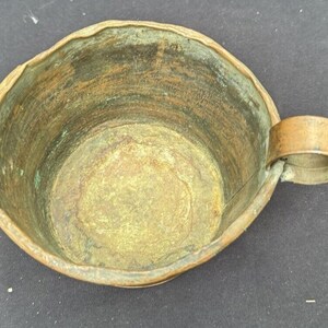 Copper Drinking Grog Cup Metal Ration Bowl Flat Bottom Early American ...