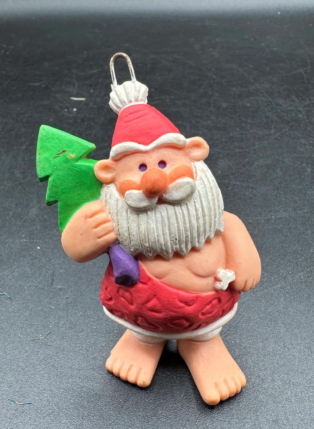 Vintage Rare 1987 Hallmark Christmas Ornament Caveman Santa Claus ...