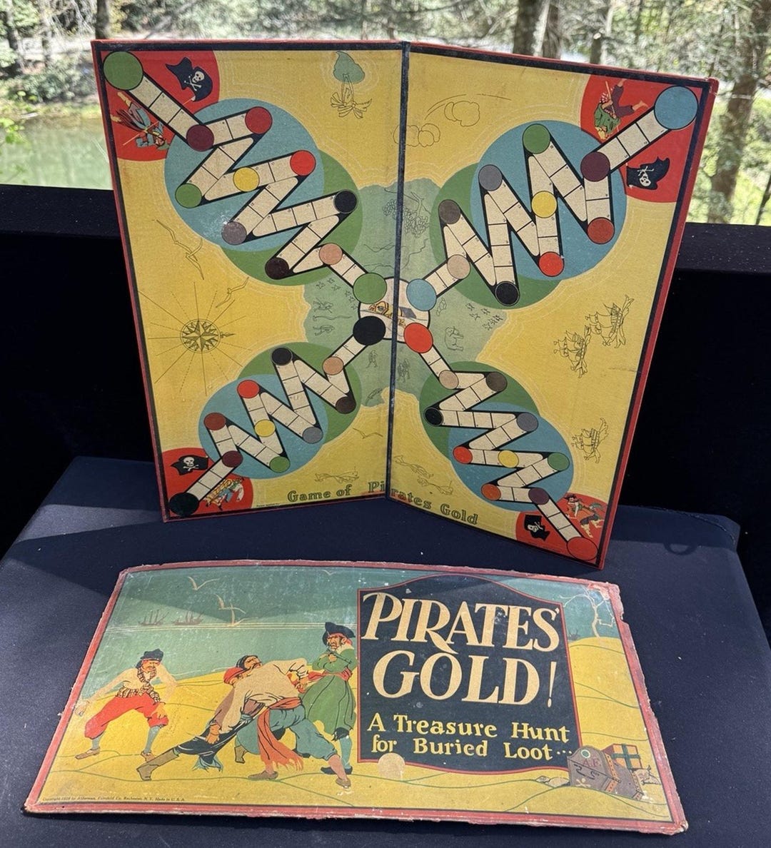 Rare 1920’s Game Designed by Hazel L. Fauber Pirates Gold Board & Lid ...