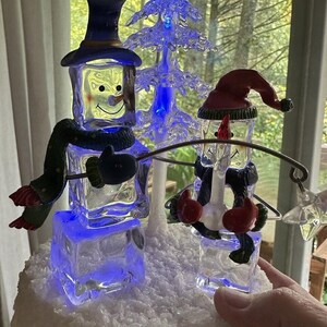 Snowman Campfire Lighted Christmas Tree Table Decoration Roasting ...
