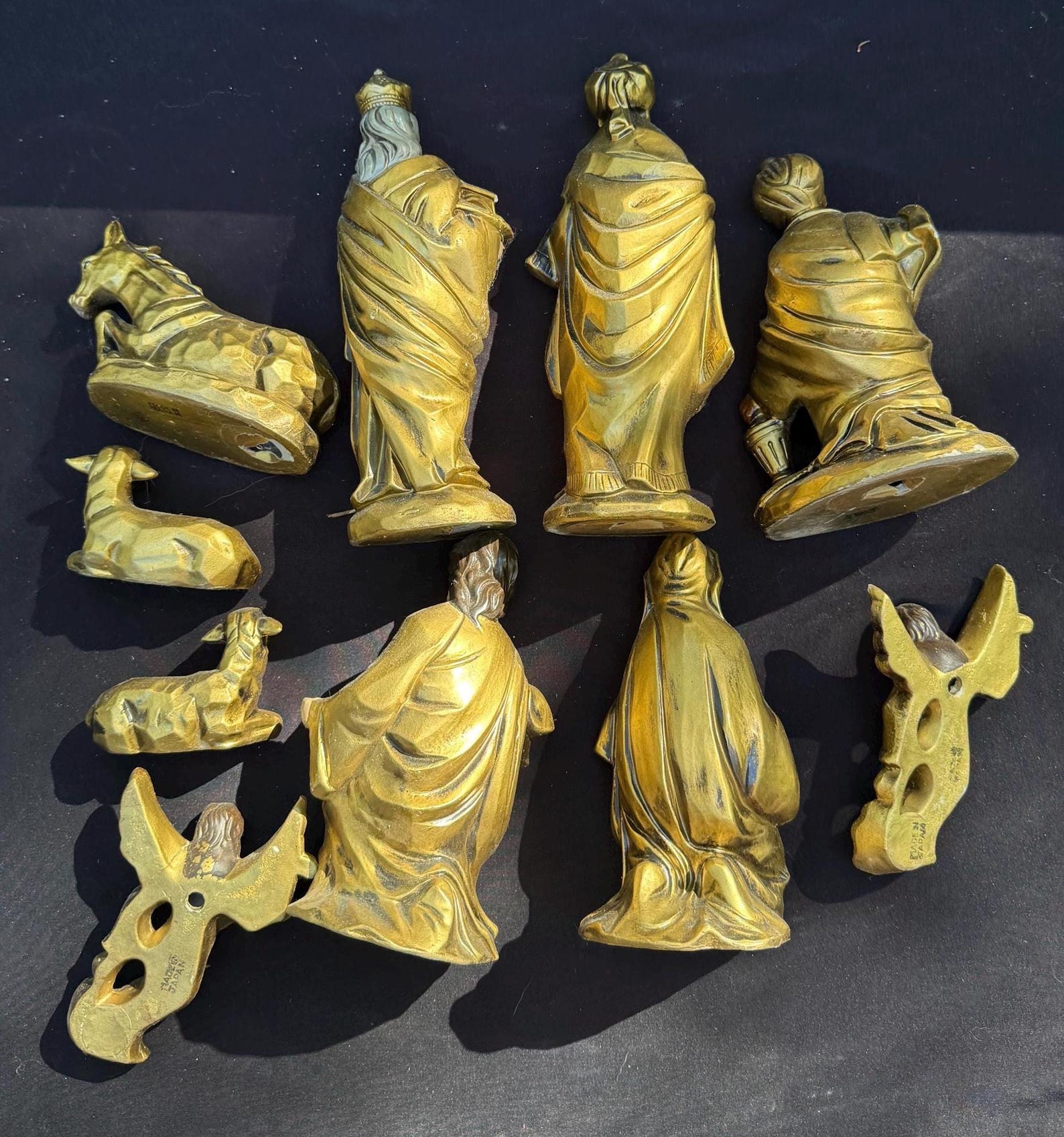 Vintage Chalkware Early 1950’s Made in Japan Large Size GOLD Nativity ...