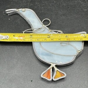 Stained Glass Hanging Sun Catcher White Goose Duck! so Pretty! Handmade ...