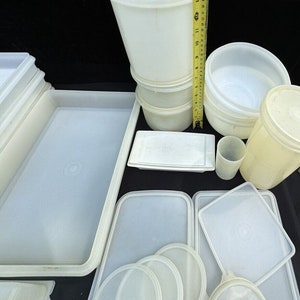 HUGE Vintage Tupperware Lot of Containers & Lids Various Numbers Clear ...